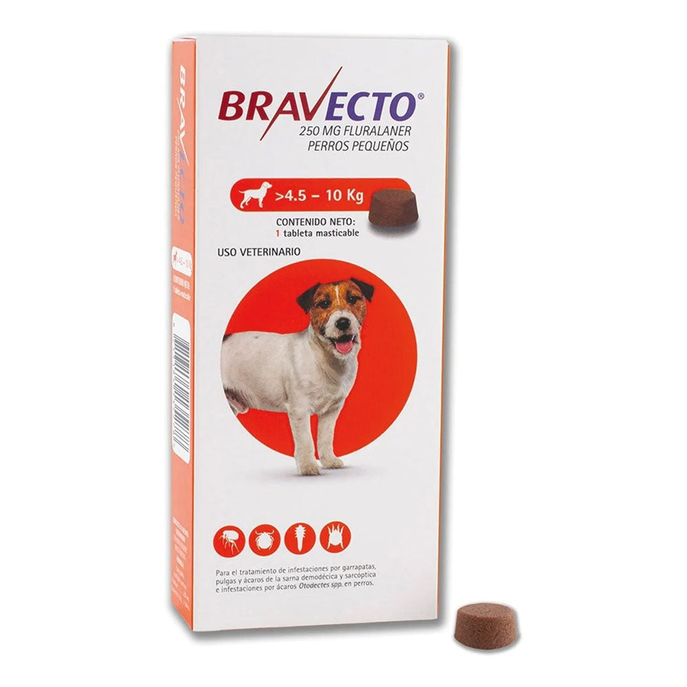 Bravecto para perro de 4.5 a 10 kg - 250 mg – Black Dog Shop